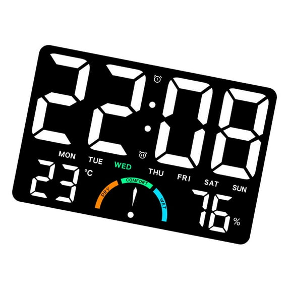 Efficient Temperature Monitor Clock with Alarm, LED Display & Wall ...