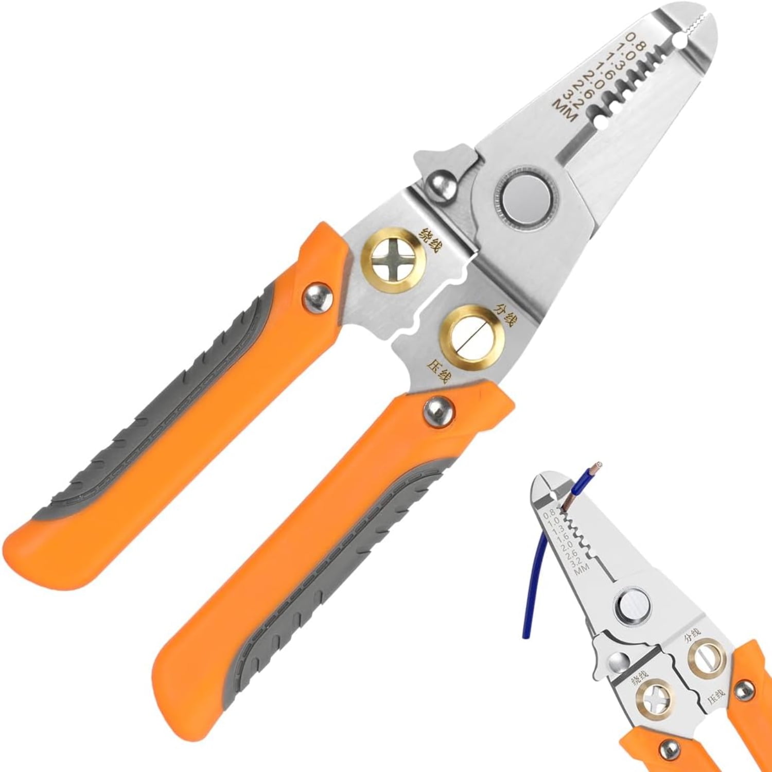 Orange 6 in 1 Multifunctional Special Electrician Wire Stripper Tool ...