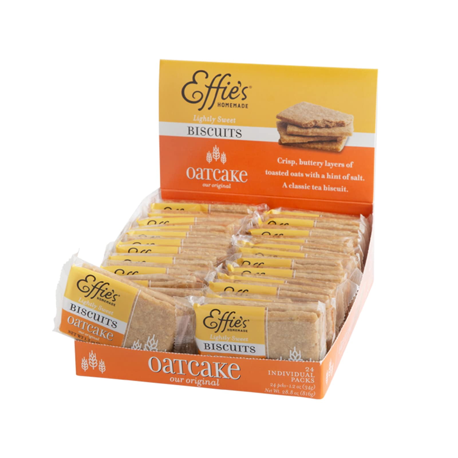 Effie's Homemade Biscuits - YPF5 Oatcakes - Single Serve Tray - 24 Pack ...