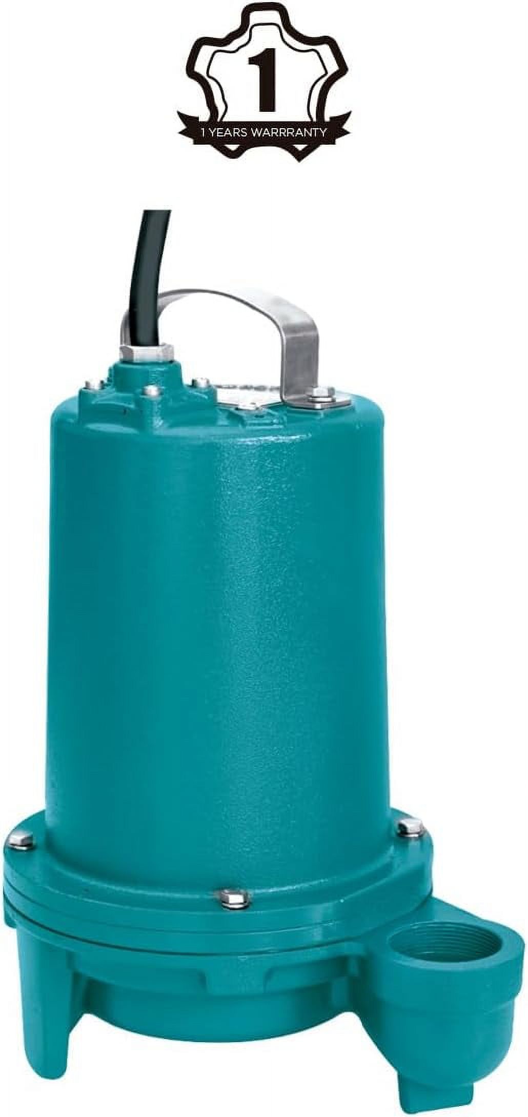 Effluent Pump, 2″NPT Vertical Discharge, Temperature Resilience up to 104°F, 3/4″ Solids ...