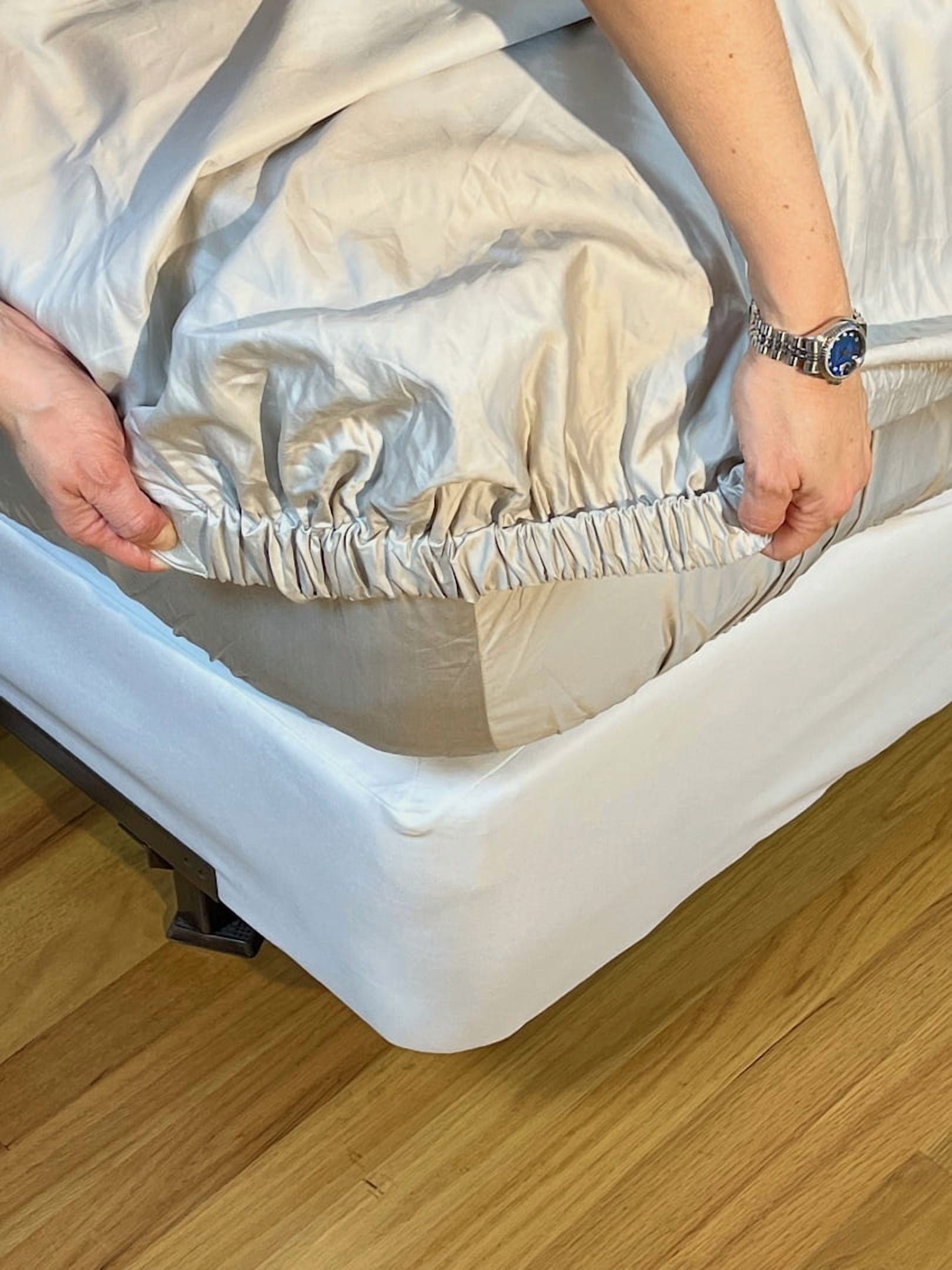 Effortless Bedding Patented Standard Size Semi Fitted Top Sheet 100% ...