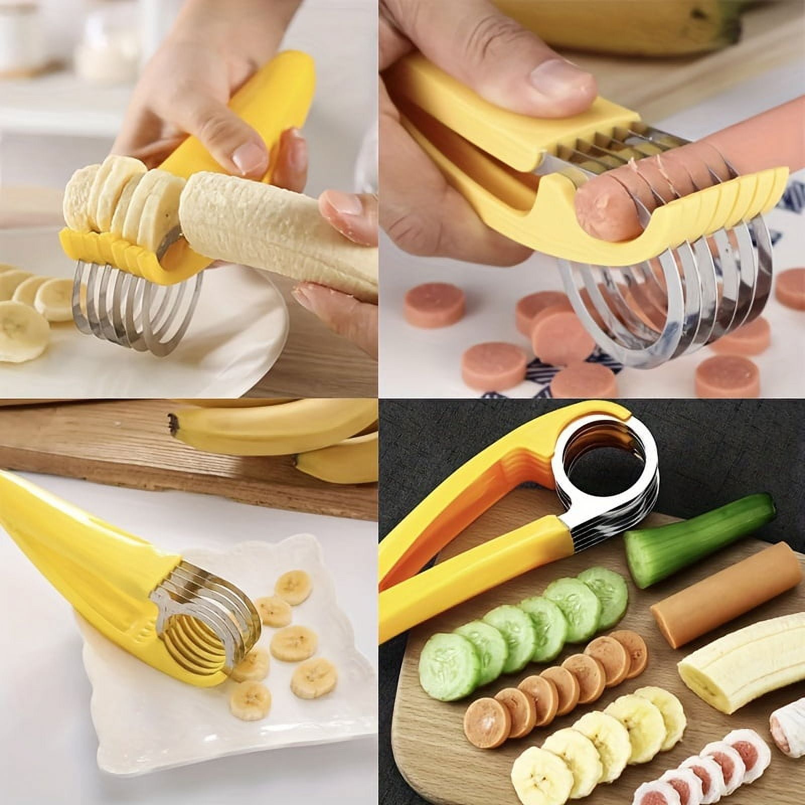 Effortless Fruit & Veggie Slicer – Stainless Steel, Safe, Quick Salad ...