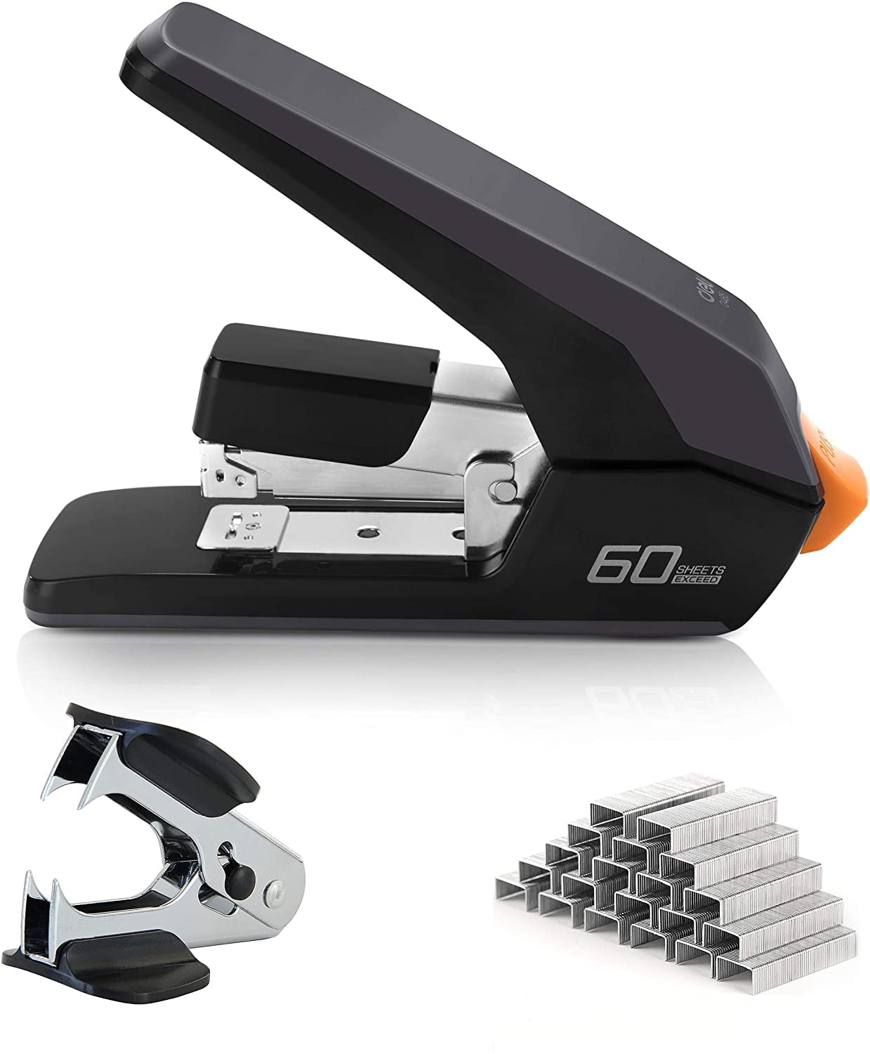 Effortless Heavy Duty Stapler, One Touch Stapling, Easy to Load ...