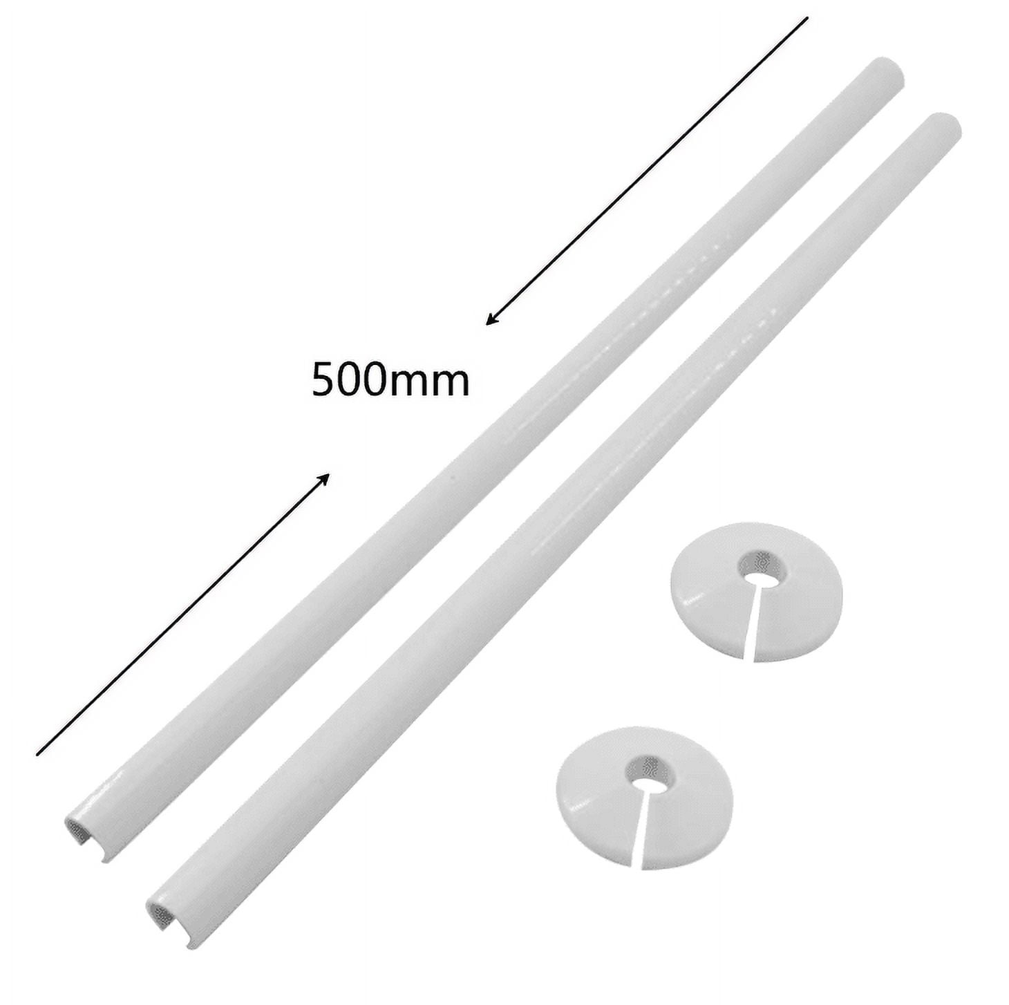Effortless Install Pipe Covers 15mm X 500mm with 2 Collars Black White ...
