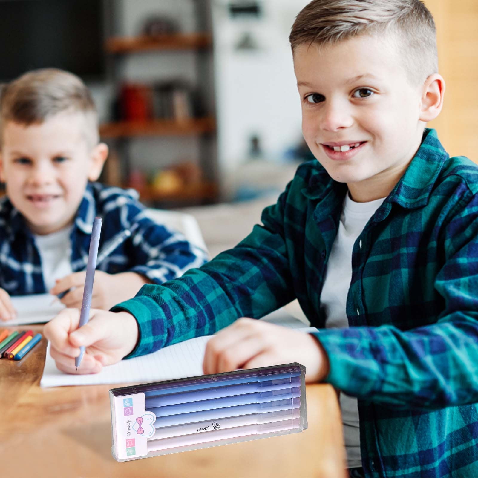 Effortless Shopping, Gel Pen Set, 6 Black Pens, 10ml Ink Capacity ...