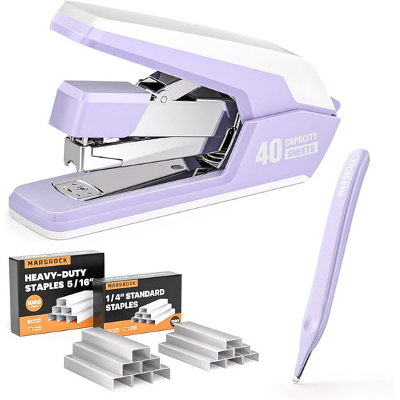 Effortless Stapler for Desk with 40-50 Sheet Capacity, 2000 Staples, 1 ...
