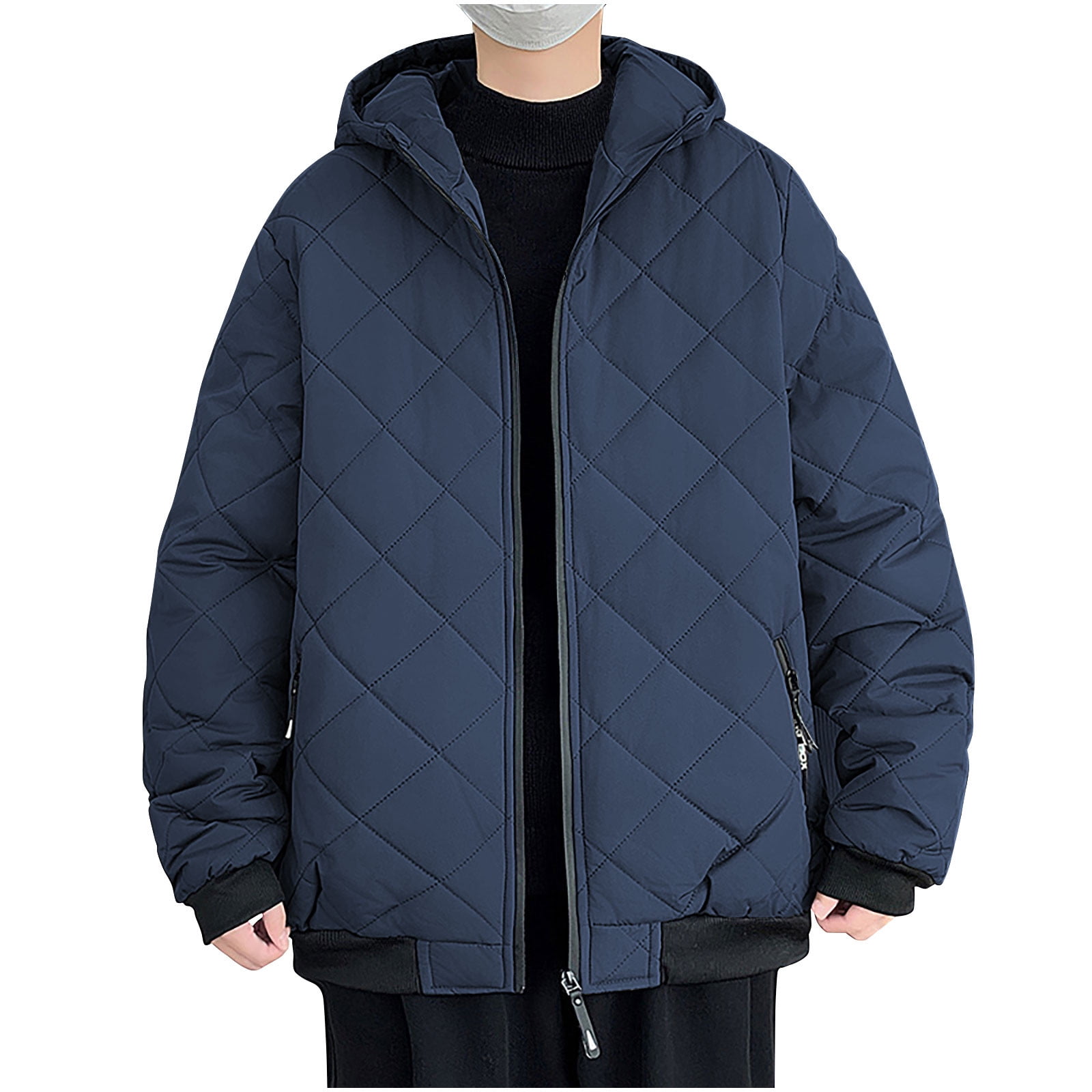 Efngkp Men's Trench Coat Long Medium Length Coat Regular Fit Trench ...