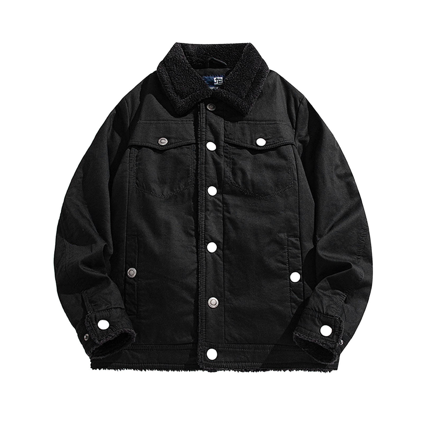 Efngkp Men's Winter Jacket with Inner Fleece Thermal Fashion Business ...