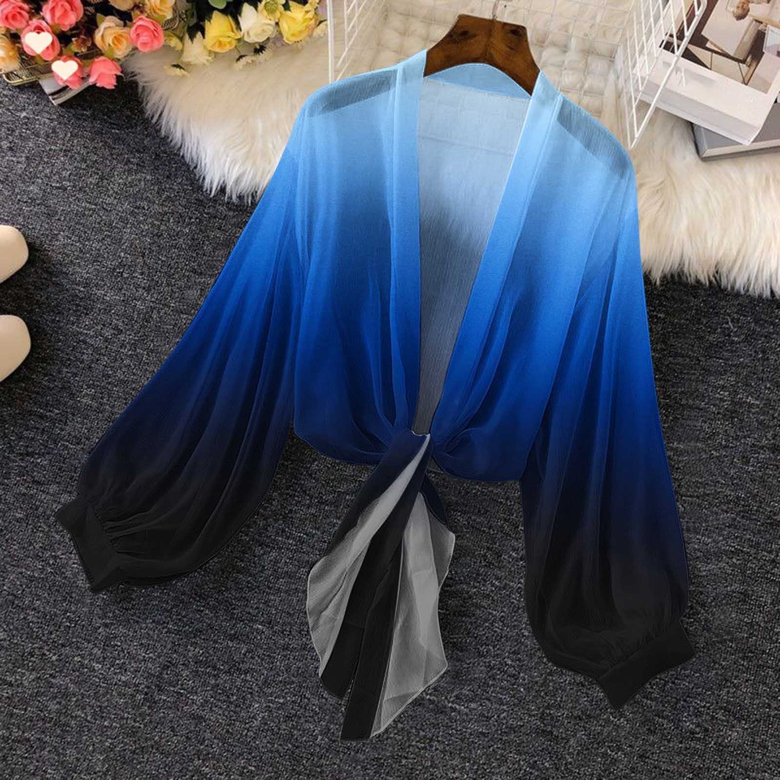 Efngkp Summer Cardigans for Women Lightweight Chiffon Floral Print ...