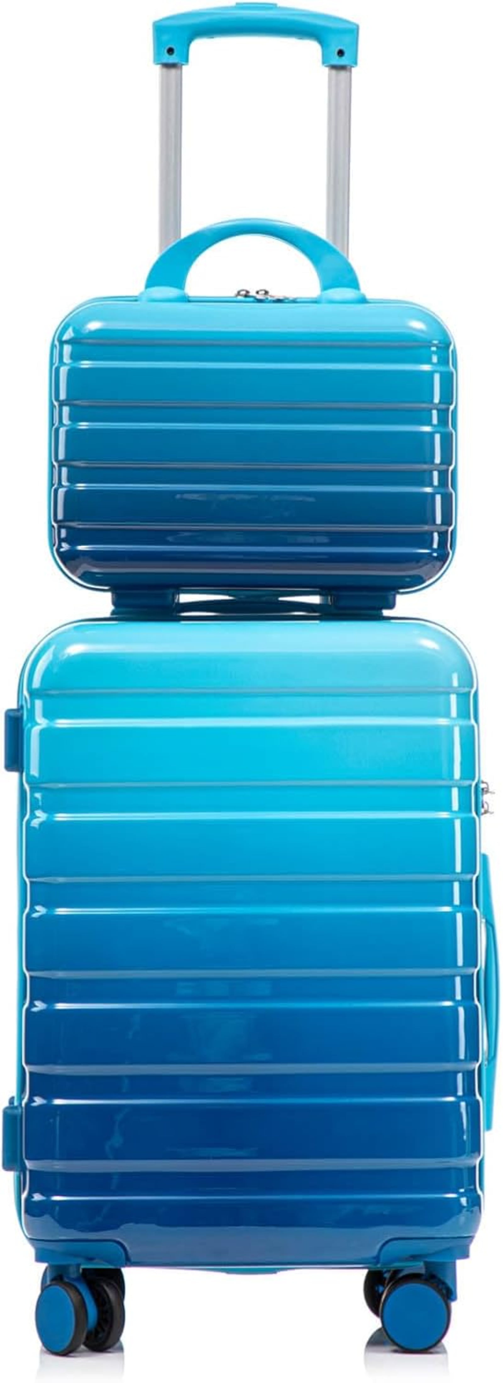 Efoee 14"/20" 2 pcs/set in PC Spinner Wheel Luggage, Carry on Suitcase ...