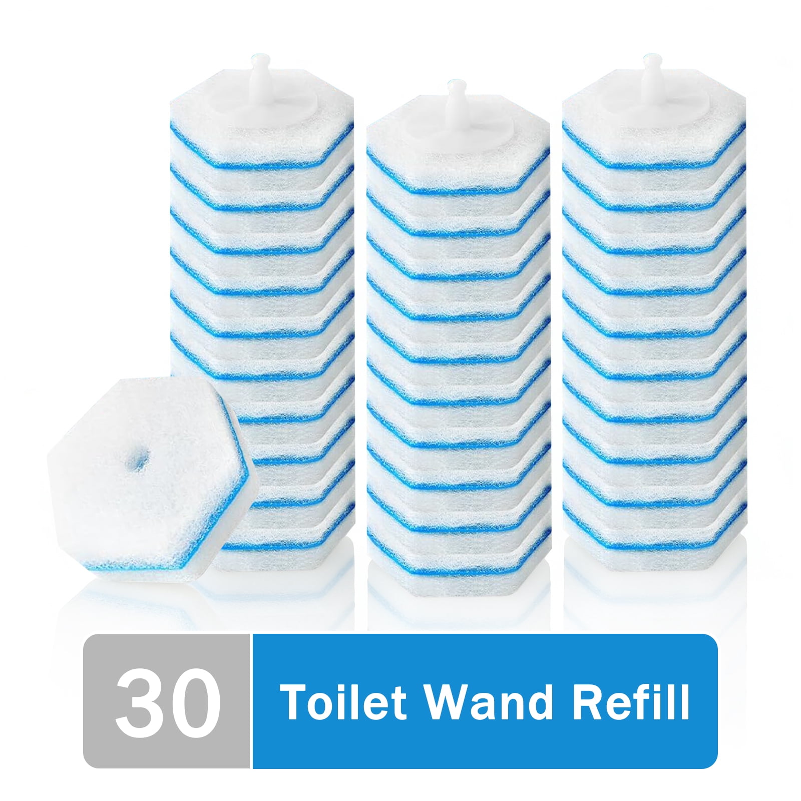 Efoee 30Pcs Toilet Bowl Wand Refill,Fits Clorox,Disposable Toilet Brush ...