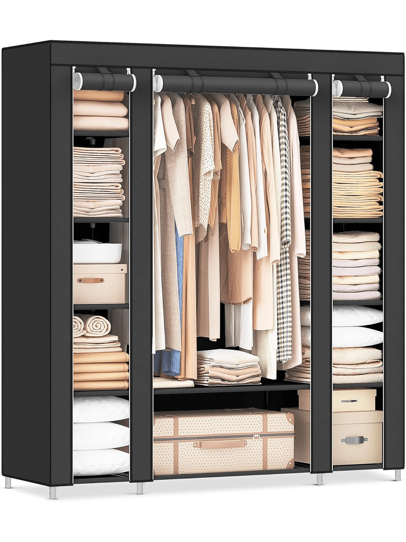 Efoee 71" Portable Wardrobe, Freestanding Wardrobe With Non-Woven ...