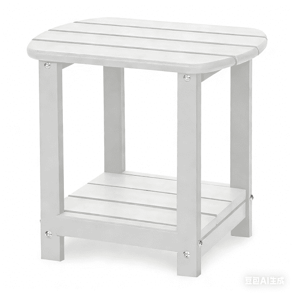 Efoee Adirondack Square Outdoor Side Table,2-Tier Storage Patio Side ...