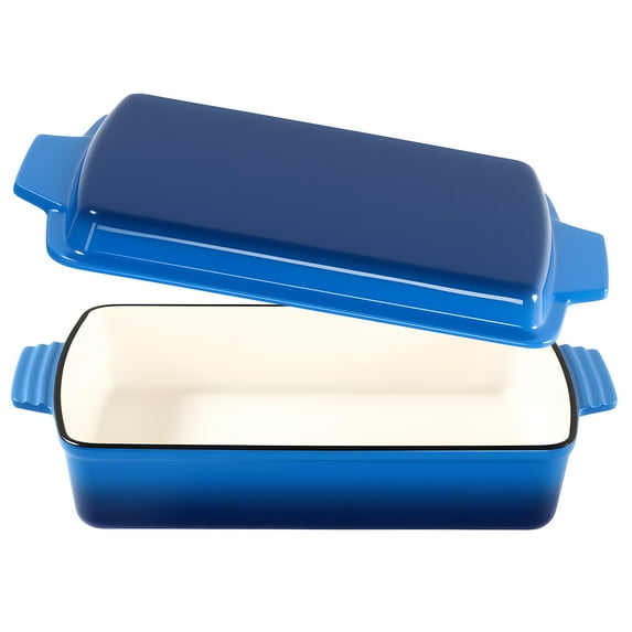 Efoee Cast Iron Bread Loaf Pan with Lid, 2 In 1 Loaf Pans for Baking ...