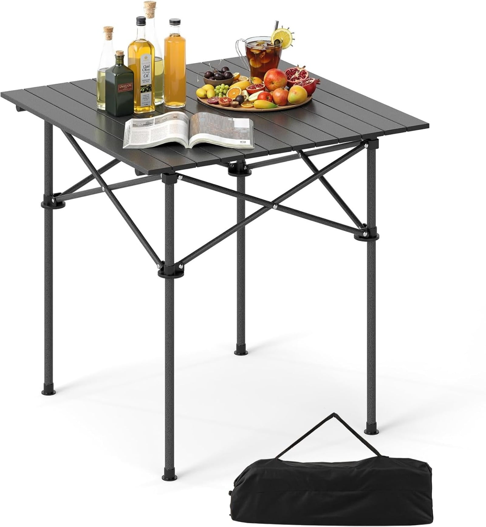 Efoee Outdoor Folding Camping Table, Portable Aluminum Roll Up Table ...