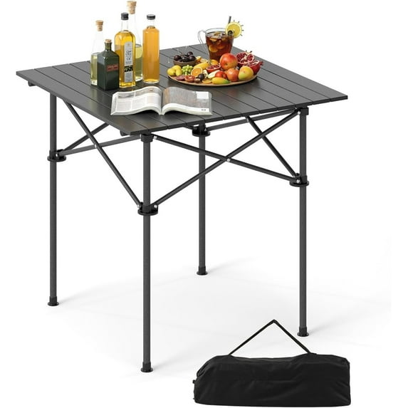 Efoee Outdoor Folding Camping Table, Portable Aluminum Roll Up Table ...