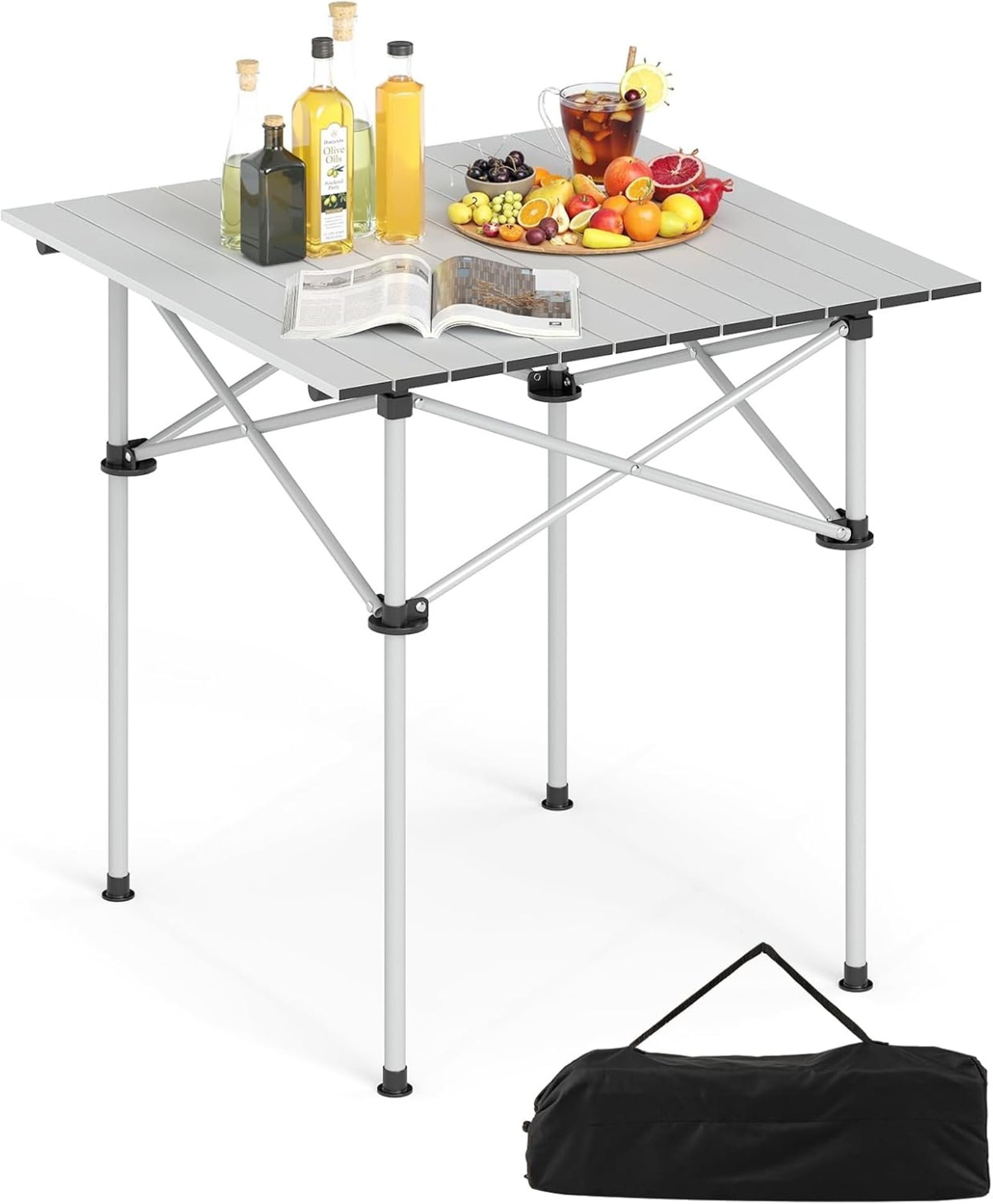 Efoee Outdoor Folding Camping Table, Portable Aluminum Roll Up Table ...