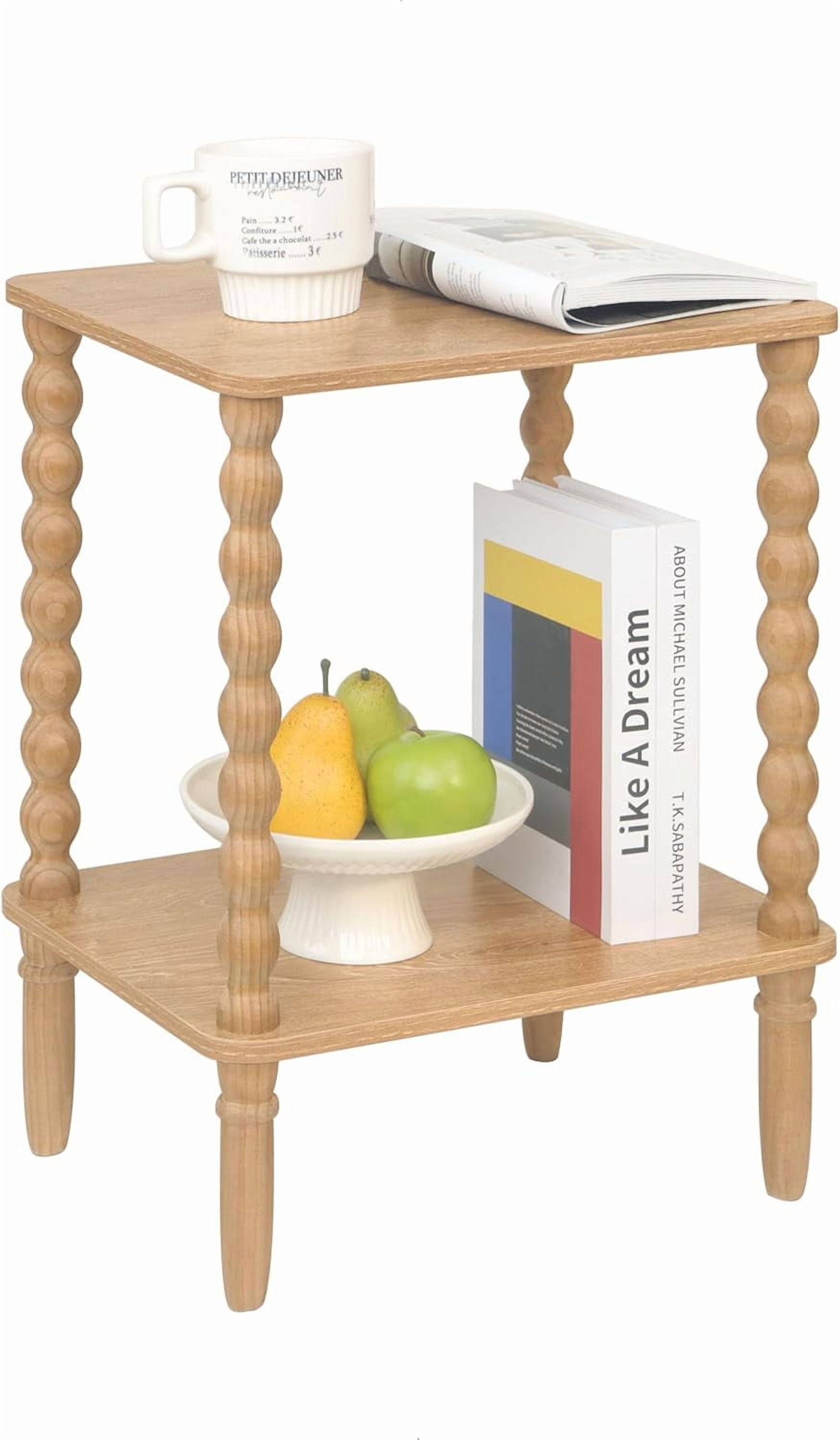 Efoee Side Table, Small End Table with Storage Shelf, 2-Tier Small ...