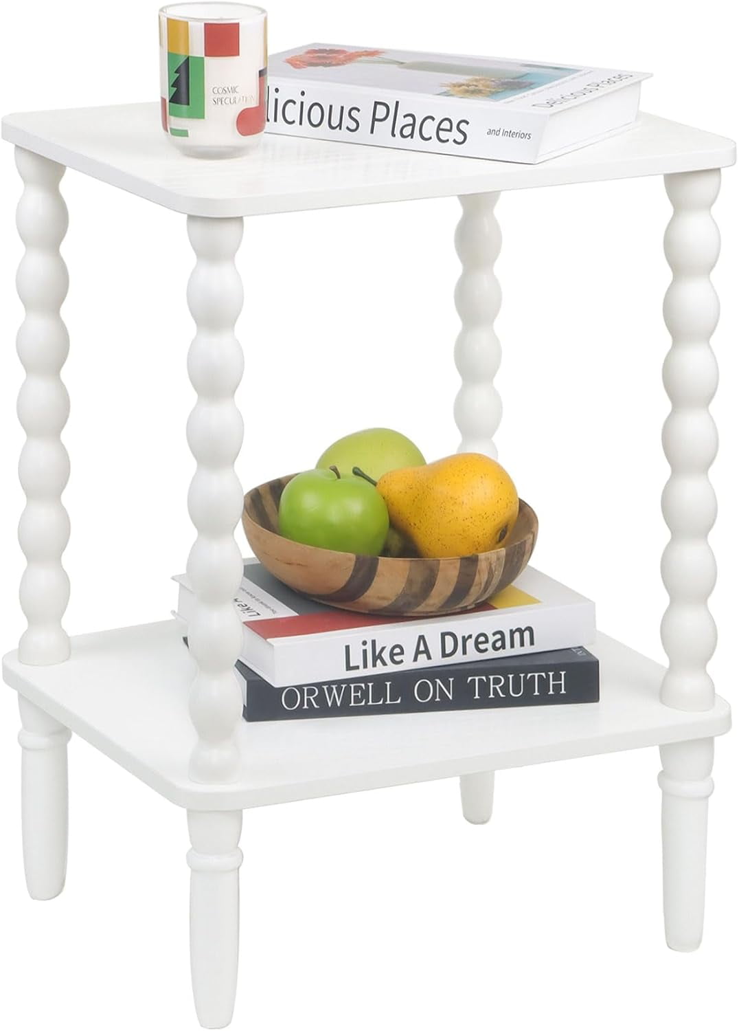 Efoee Side Table, Small End Table with Storage Shelf, 2-Tier Small ...