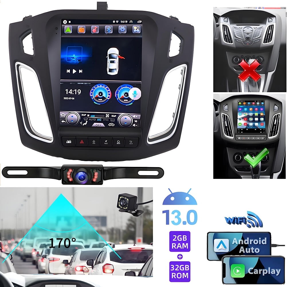 Eforcase 2+32G 9.7 inches Android 13 Car Stereo for Ford Focus 2012 ...