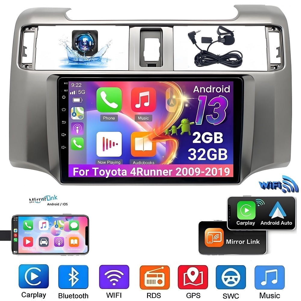 Eforcase 2+32G Android 13 Car Radio for Toyota 4Runner 2009-2019 with ...