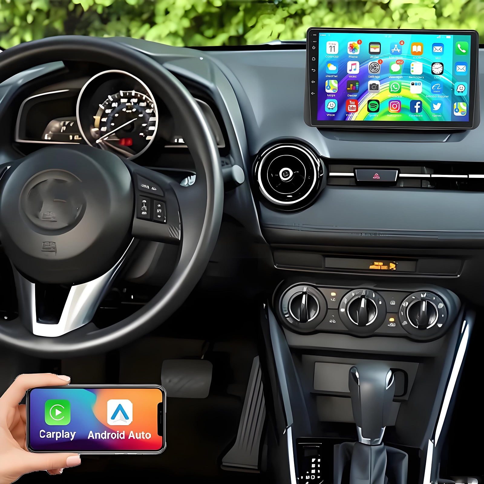 Eforcase Android 13 Car Radio for Mazda 2 2014-2023, 9 Inch IPS Touch ...