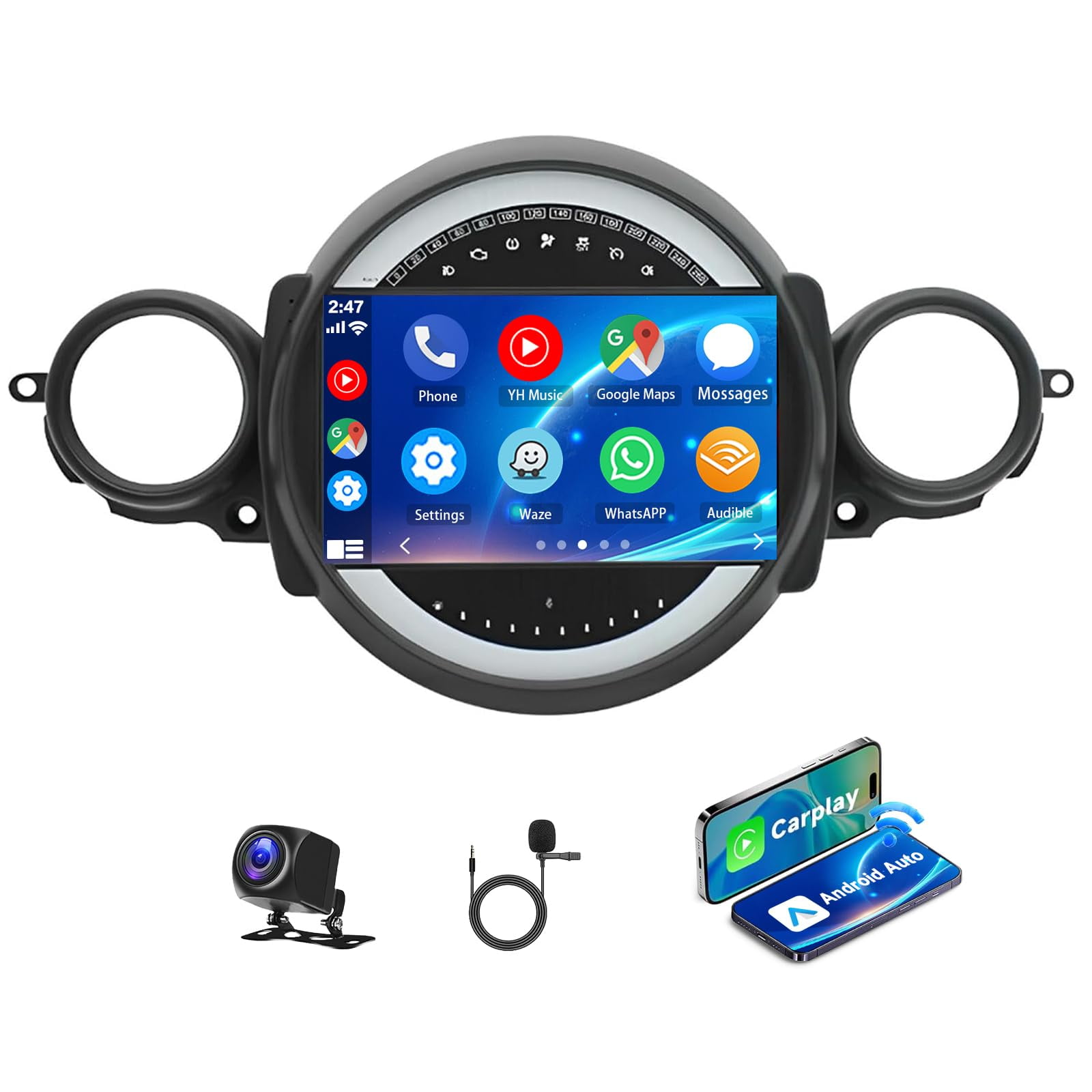 Eforcase 9 Inch Car Stereo Radio for Mini Cooper R56 2007-2014 Spport ...