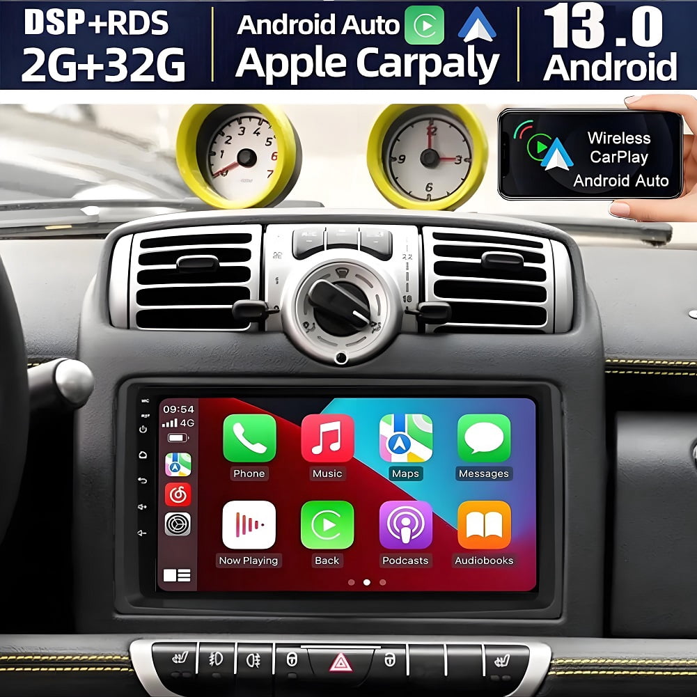 Eforcase 9 Inch WiFi Car Stereo Radio for Benz Smart Fortwo 2005-2010 ...