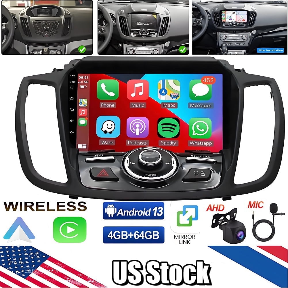 Eforcase 9 inch Touch Screen Car Stereo Radio for Ford Escape 2013-2019 ...