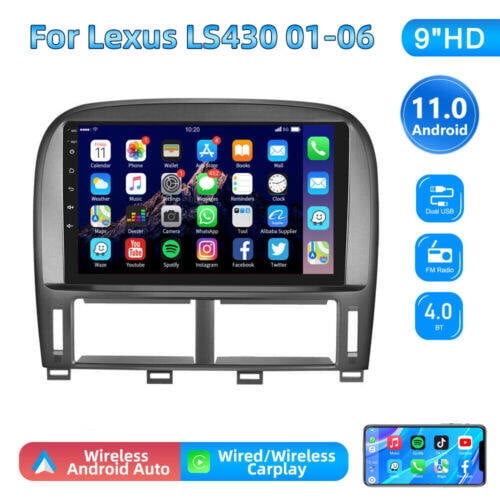 Eforcase Android 13 Car Radio Stereo for Lexus LS430 2001-2006, 9 inch ...