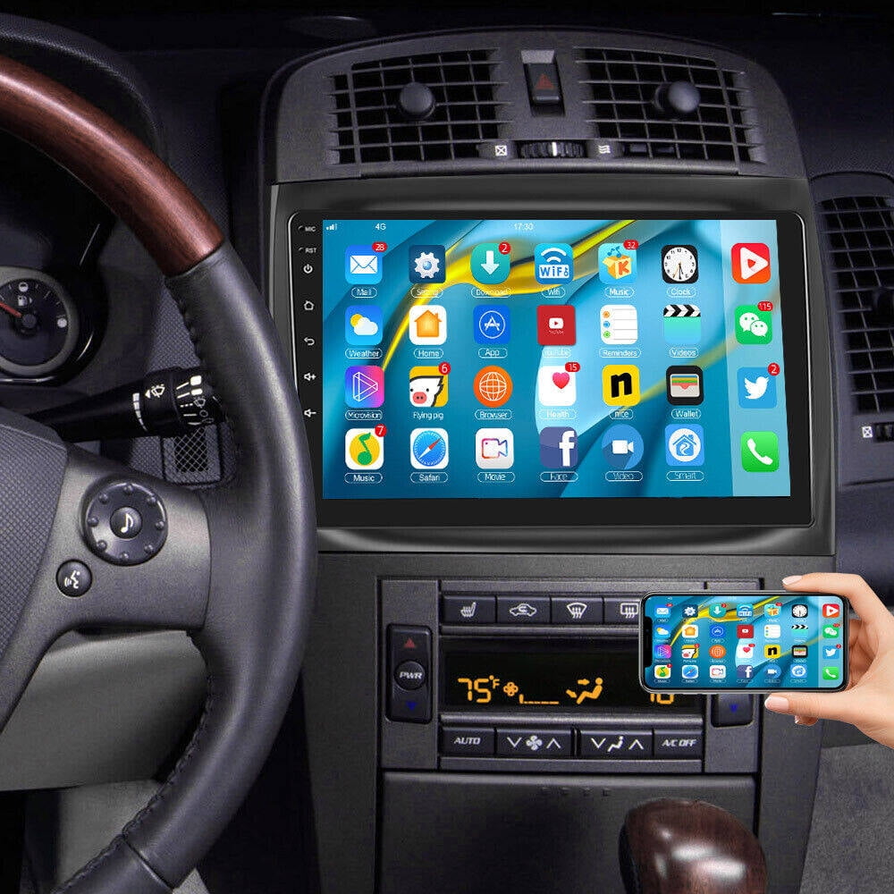 Eforcase Android 13 Car Stereo for Cadillac CTS 2003-2007 Radio Built-in Carplay Android Auto 10 ...