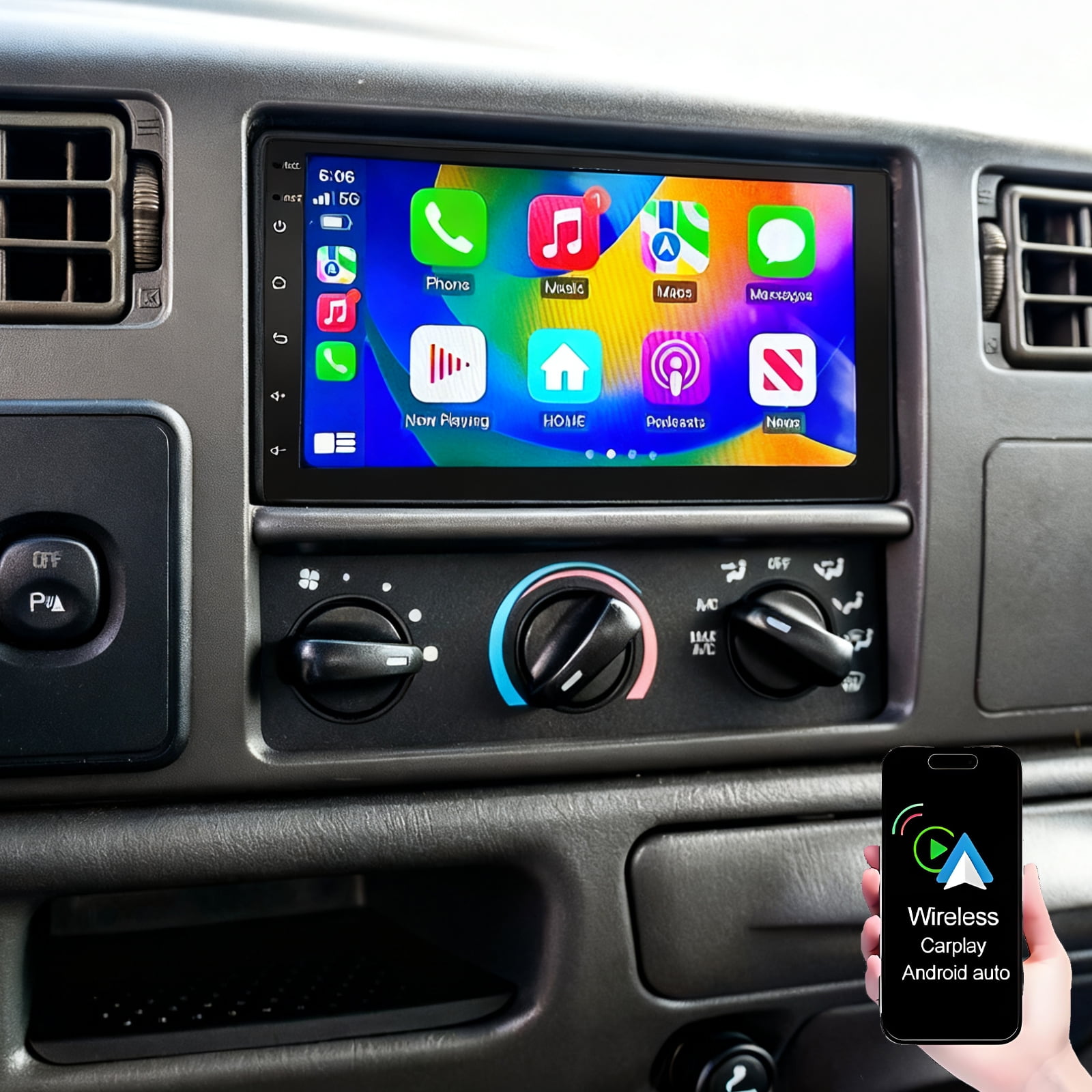 Eforcase Android 15 Double Din Car Stereo for Ford F250 F-350 1999-2004 ...
