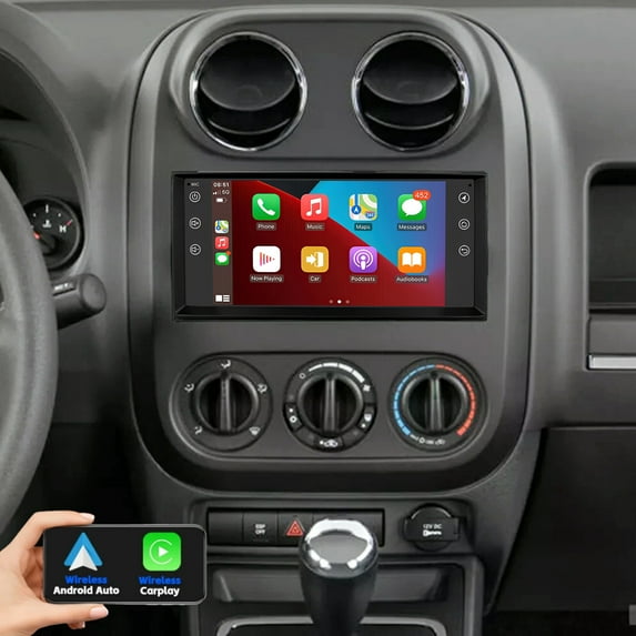 Eforcase Car Radio for Jeep Compass 2009-2011, Car Stereo with Wireless ...