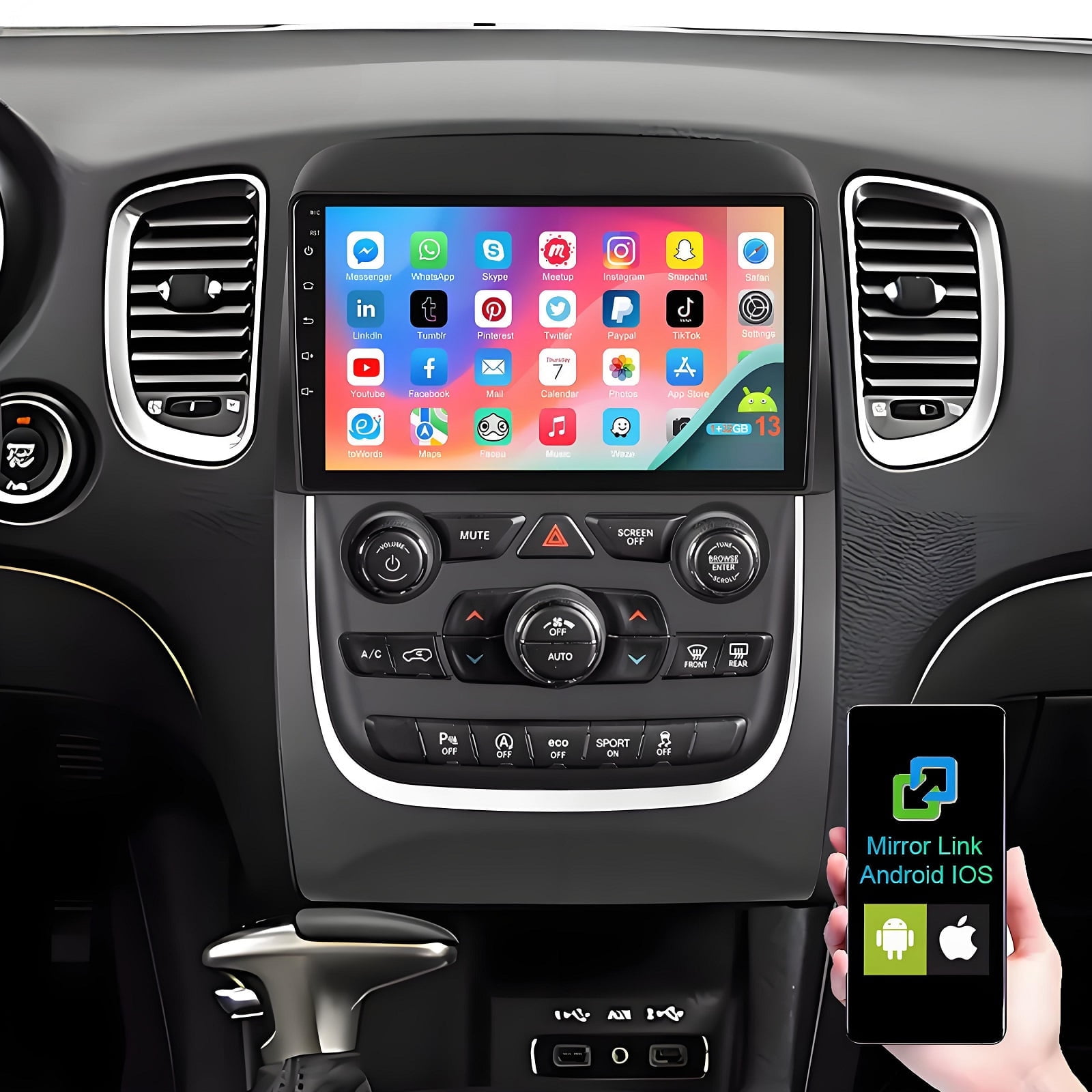 Eforcase Car Radio for Dodge Durango 2014-2020, 9 inch Touch Screen ...