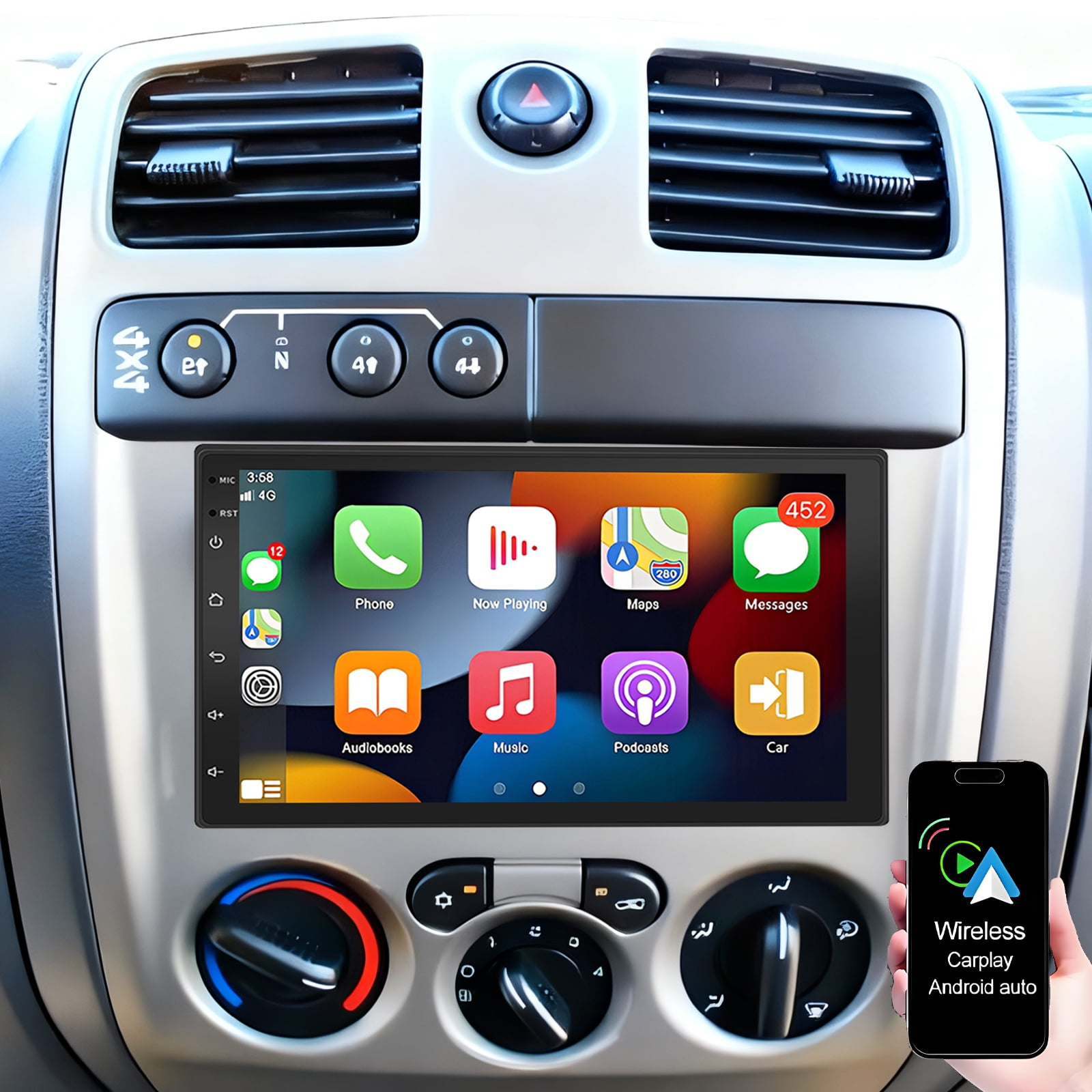 Eforcase Car Stereo for Chevy Colorado 2004-2012 with Wireless CarPlay ...