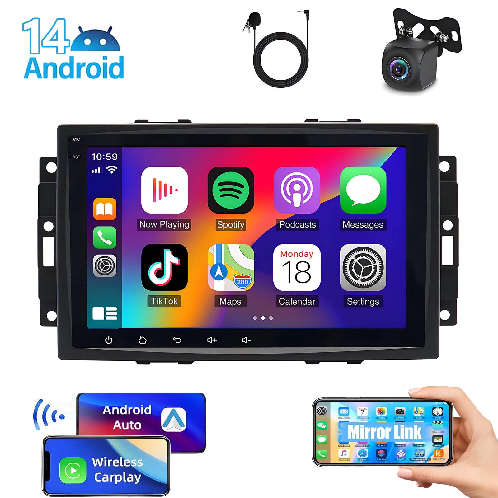 Eforcase Car Stereo Radio for Chrysler 300/Charger 2005-2007 with ...