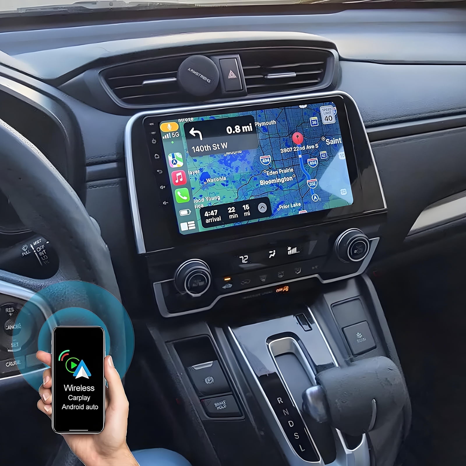 Eforcase Car Stereo Radio for Honda CR-V 2017 2018 2019 2020 2021,9inch 4+64GB Car Dash ...