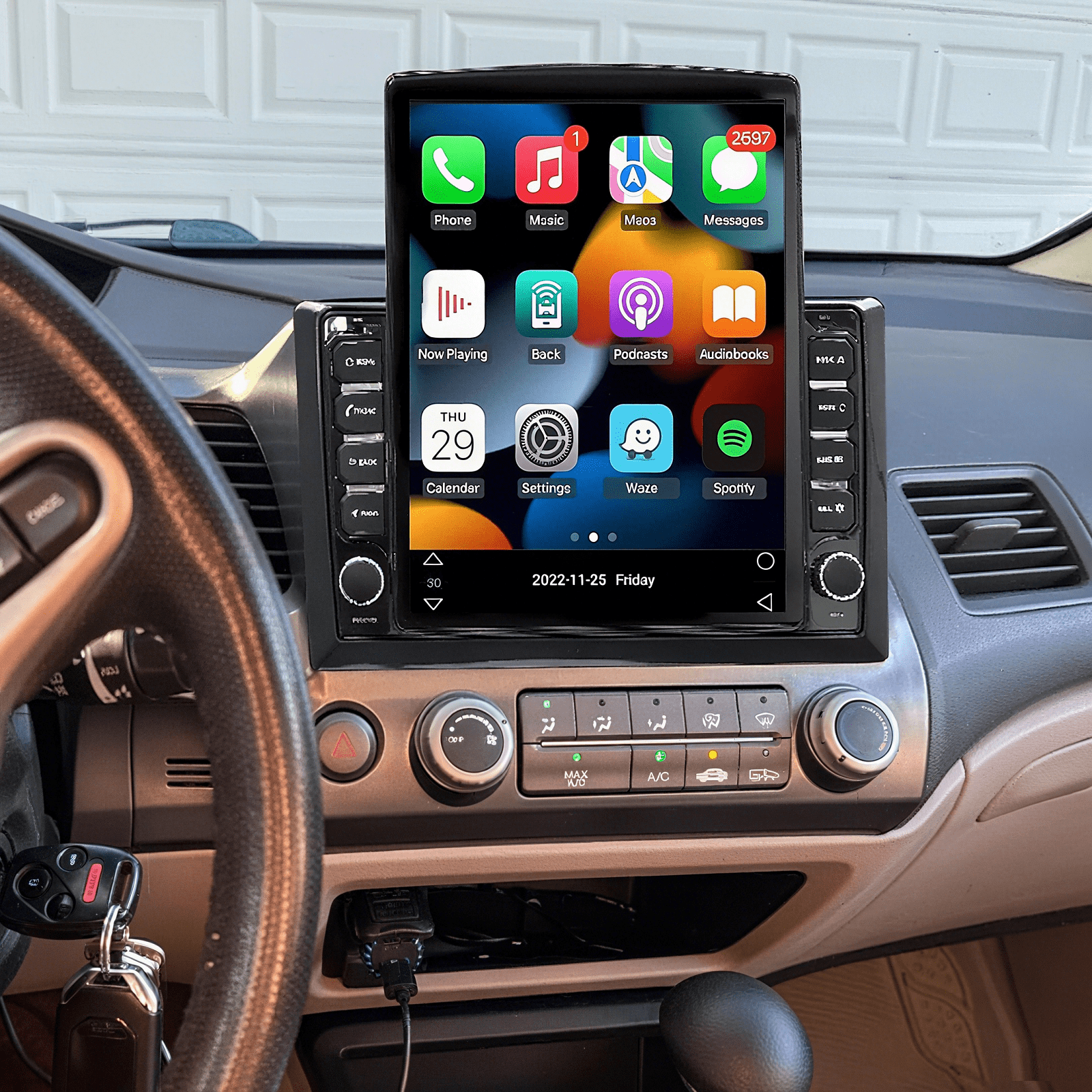 Eforcase Car Stereo Radio for Honda Civic 2006-2011, Android 15 10 Inch HD Touchscreen with ...