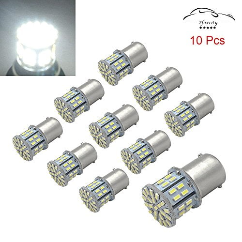Efoxcity 12V 1156 10 Pack Bright 1156 1141 1003 50-SMD White LED Bulbs For Car Rear Turn Signal ...