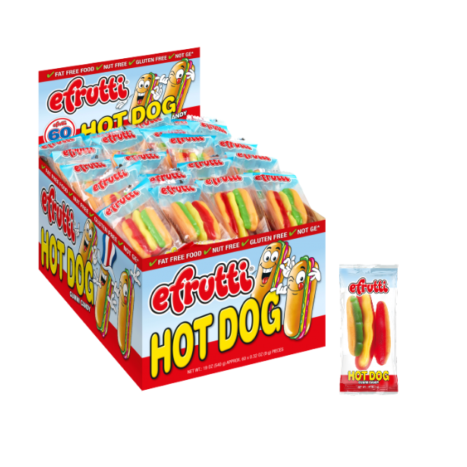 Efrutti Hot Dog, Gummi Candy, 60-Count - Amazing Bulk Savings - Walmart.com