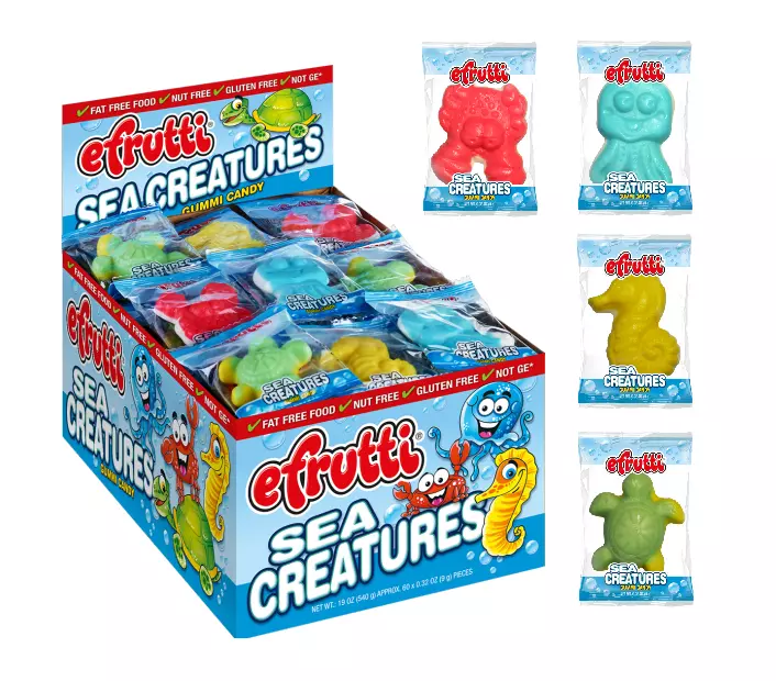 Efrutti Sea Creatures Gummy Candy, Individually Wrapped 0.31 OZ Packs ...