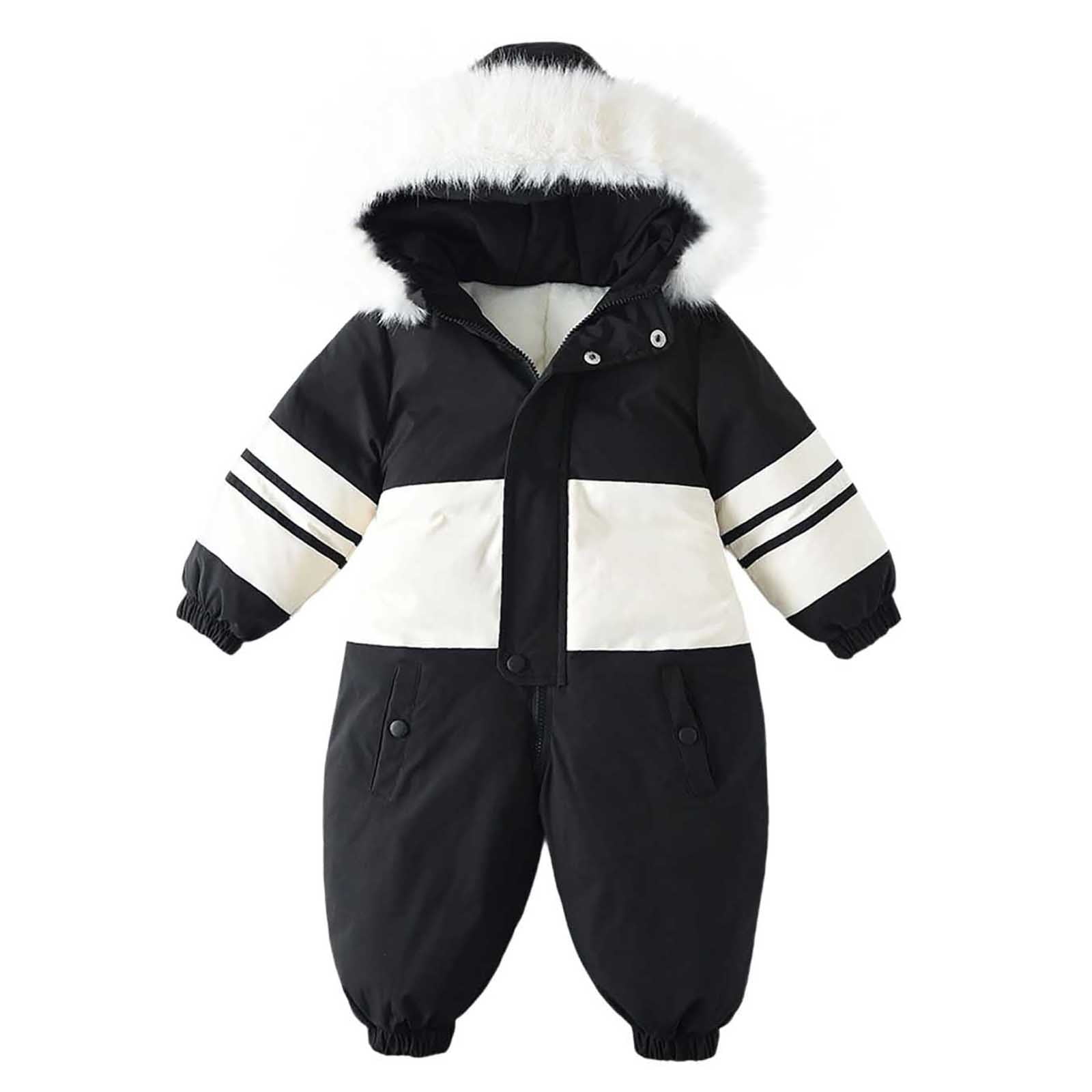 Efsteb Baby Boy Snowsuit Toddler Winter Girl Jacket Long Sleeve Hooded Coat Clothes Kid Snow ...