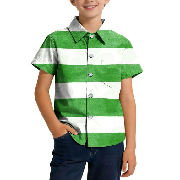 Efsteb Boys Button Down Shirt Button Lapel School Uniform Shirt Comfy ...