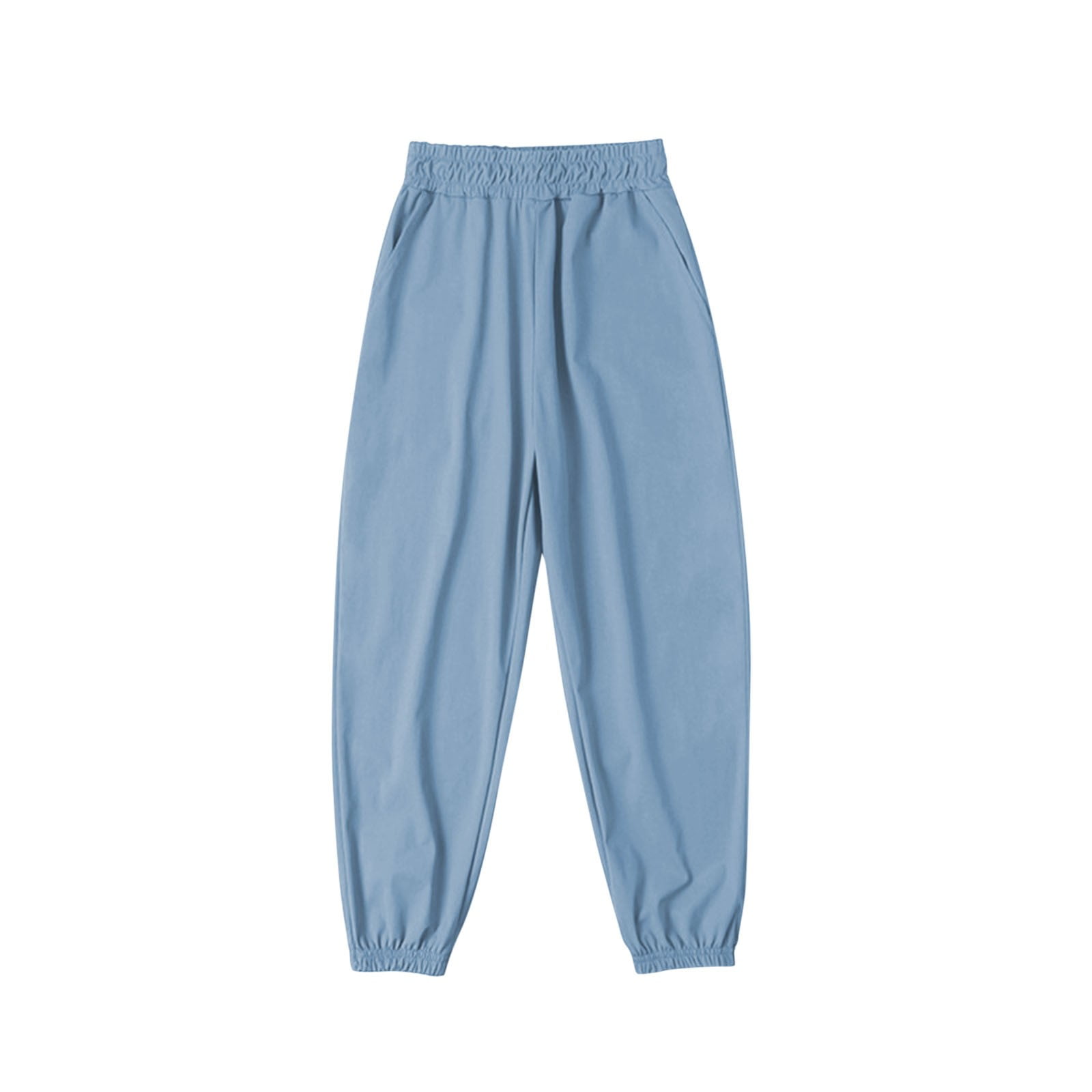 Efsteb Boys Girls Sports Pants Elastic Waist Children Thin Pants Solid ...
