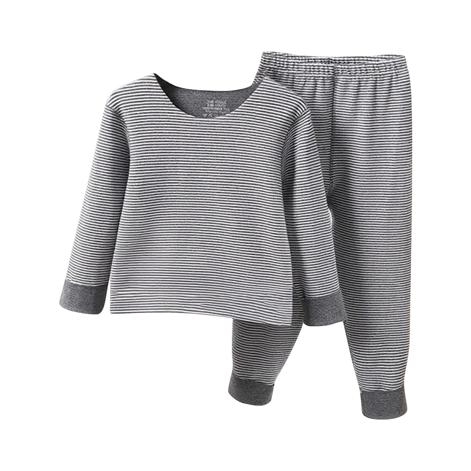 Efsteb Boys Pajamas Sets Fall Striped Round Neck Long Sleeve Top ...