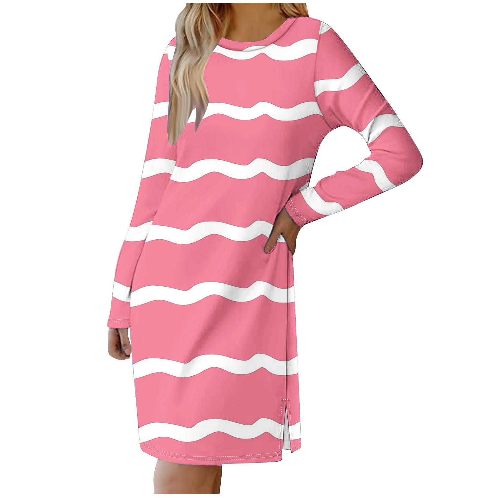 Efsteb Fall Sweatshirt Dresses for Women 2025 Casual Long Sleeve ...