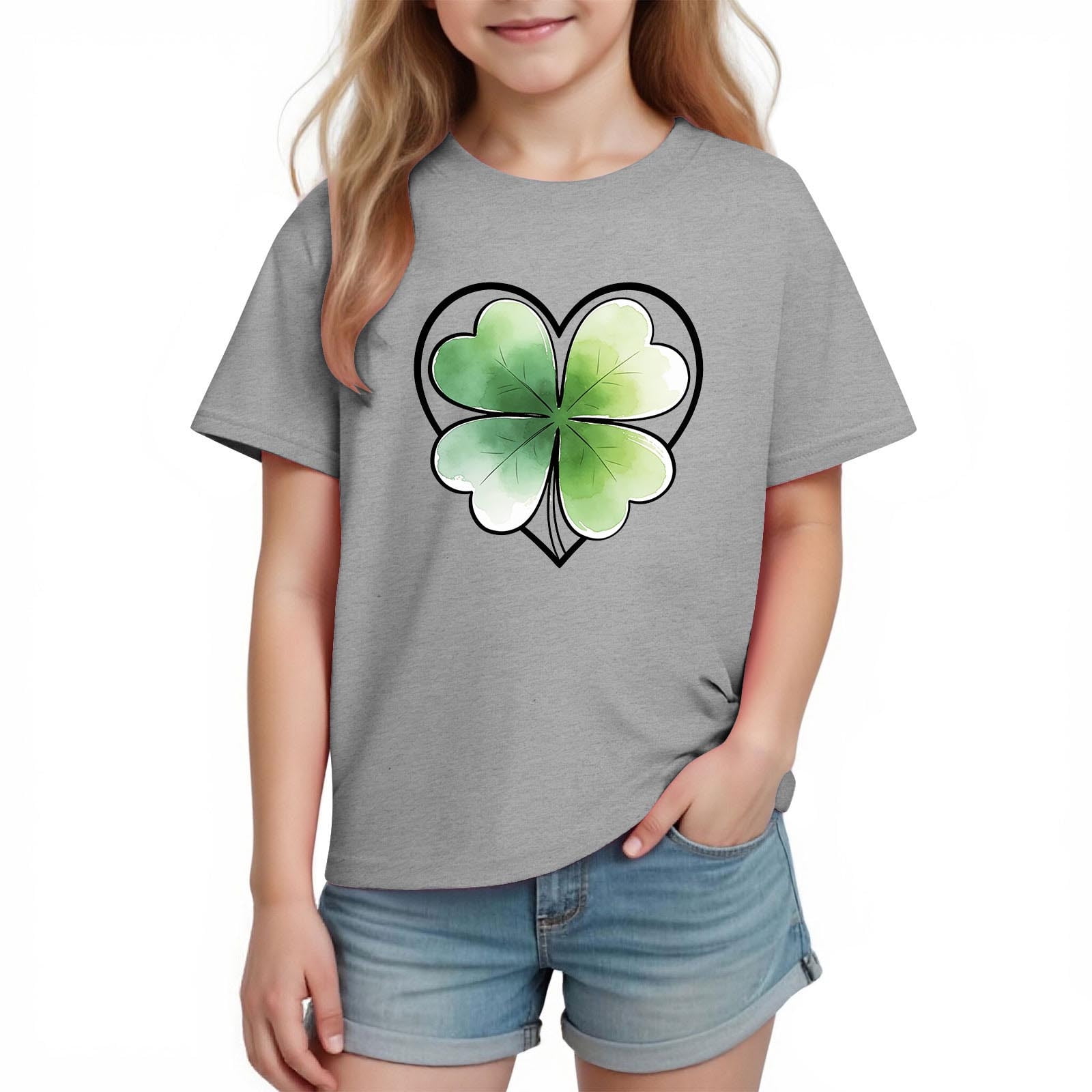 Efsteb Girls Athletic Shirts Cute Tshirt Casual Short Sleeve Crew Neck ...