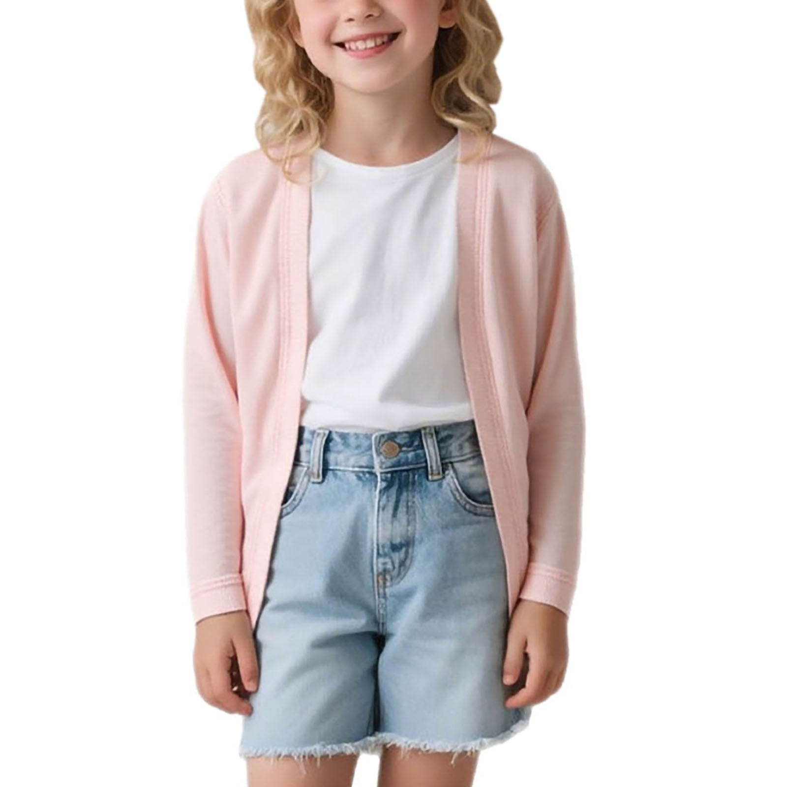 Efsteb Girls Cute Open Front Shrug Cardigan Kids Fall Lightweight ...