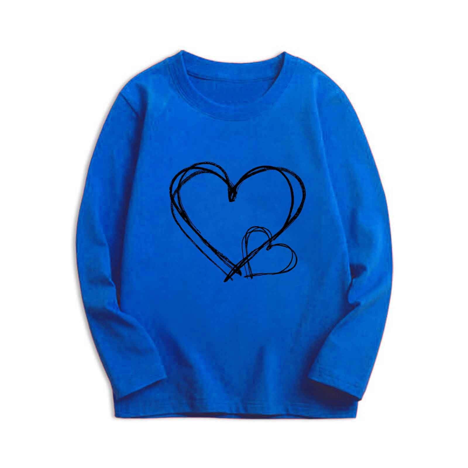 Efsteb Girls Tops Casual Comfy Soft Loose Fit Shirts Long Sleeve Crew ...