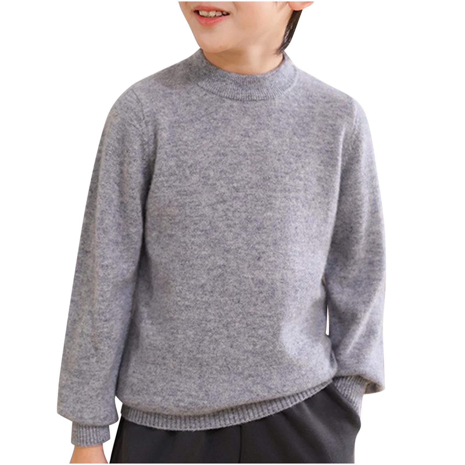 Efsteb Kids Boys Girls Sweater Casual Long Sleeve Tops Round Neck Knit ...